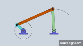 Crank Rocker Four bar Mechanism on Make a GIF