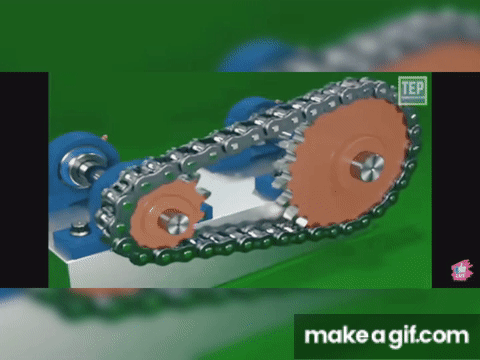 Chain drive power transmission on Make a GIF