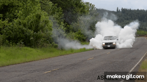 Mom's Van Epic Burnout on Make a GIF