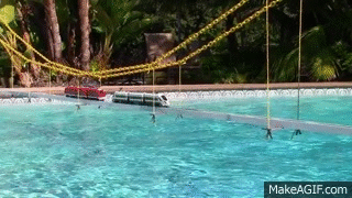Train crash over longest suspension bridge on Make a GIF