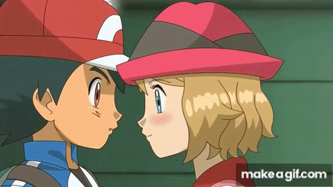 Ash and Serena Kiss Scene Uncensored! [English Dub] (Fanmade) on Make a GIF