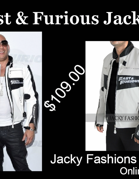 New Movie Premiere White Vin Diesel Fast and Furious 7 Jacket on Make a GIF