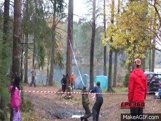 Axe cut tree falls on car camper - Lumberjack Darwin Award (Original ...