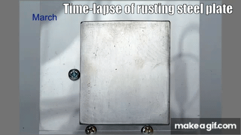 A Time-lapse of the Rusting of a Steel Plate on Make a GIF