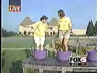 Grape lady falls! on Make a GIF