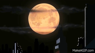 On Leather Wings moon scene, Batman the Animated Series, Warner Bros ...