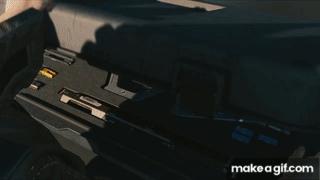Cyberpunk 2077 – militech rifle on Make a GIF