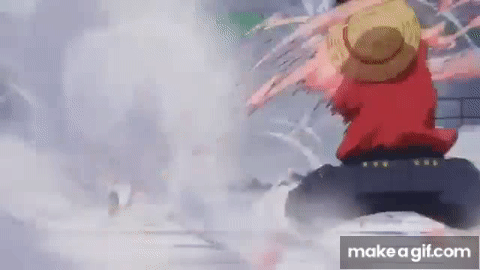 Gomu gomu no Jet Gatling Gun - Luffy vs Lucci (sub español) on Make a GIF