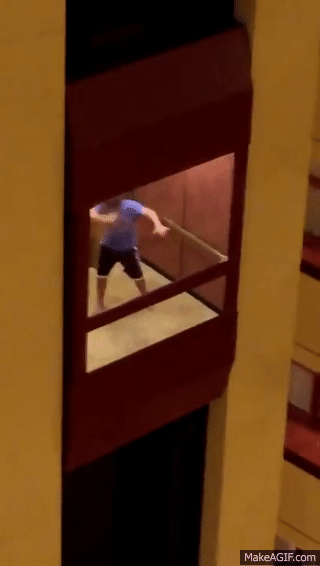 Kid dances in an elevator on Make a GIF