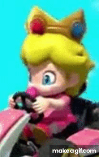 Princess Peach with a round pacifier on Make a GIF