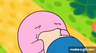kurby sucking on someones "arm" on Make a GIF