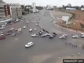Crazy Indian traffic intersection driving jam video on Make a GIF