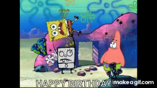 Patrick Star "Happy Birthday!" on Make a GIF