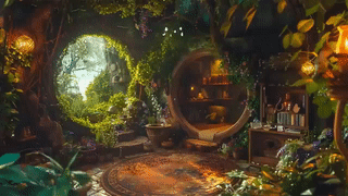 Magical Fantasy Hobbit House 🌿 Melodies Forest Music Ambient for Heals ...