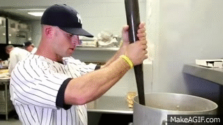 Brett and his bat tackle everyday tasks on Make a GIF