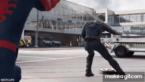 Spidey vs cap on Make a GIF