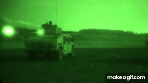 Impressive Training at Night - Tracers Flying - Night Vision on Make a GIF
