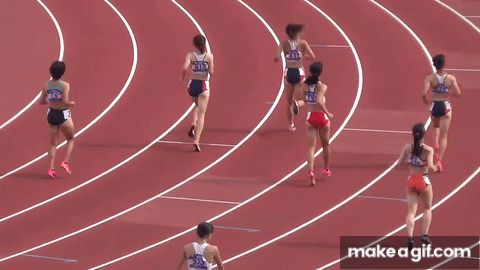 予選～決勝 女子100m 日本インカレ陸上2023 on Make a GIF