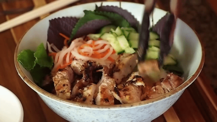 Vietnamese Grilled Pork Recipe (Bún thịt nướng) on Make a GIF