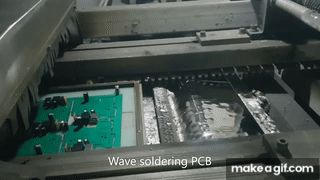 Wave Soldering Process for Electronics Manufacturing. PCB Through-Hole ...