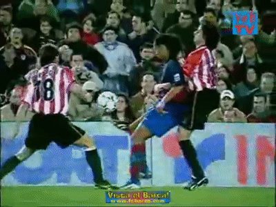 2 Ronaldinho Barca Sombreros Bilbao beni chiker trara on Make a GIF