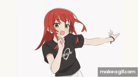 kita ikuyo (bocchi the rock!) dancing with doodle song on Make a GIF