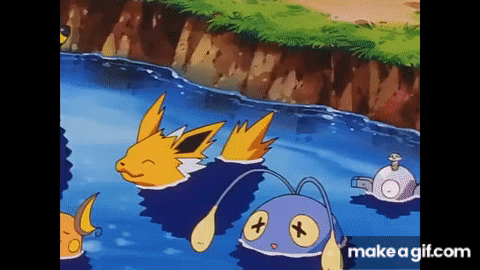 Pokemon - Electric Pokemon Relaxing in a Lake on Make a GIF