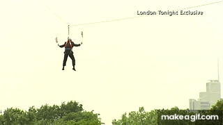 Boris Johnson gets stuck on a zip wire in London's Victoria Park on ...