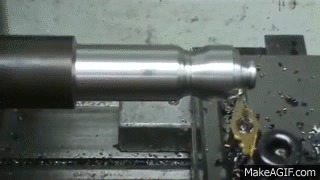 PM1127 Lathe turning steel into chess piece. on Make a GIF