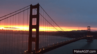 12.20.2015 Sunrise behind San Francisco and the Golden Gate Bridge on ...