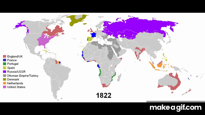European Colonial Empires 1492-2008 on Make a GIF