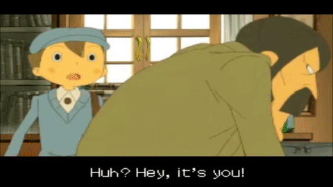 Professor Layton - Luke attacking Chelmey on Make a GIF