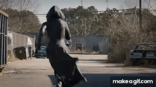 Watchmen S01E04 - Sister Night chasing "Lube Man" scene on Make a GIF