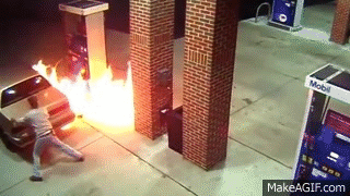 Man sets gas station on fire trying to kill spider on Make a GIF