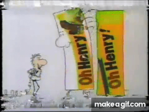 Oh Henry! ice cream bar commercial (1984) on Make a GIF