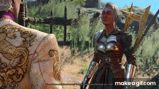 Baldur's Gate 3 - Astarion meets the Gur tribe's leader on Make a GIF